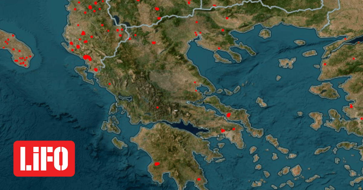 Φωτιές: Ο δορυφορικός χάρτης της NASA για τις πυρκαγιές στη χώρα | LiFO