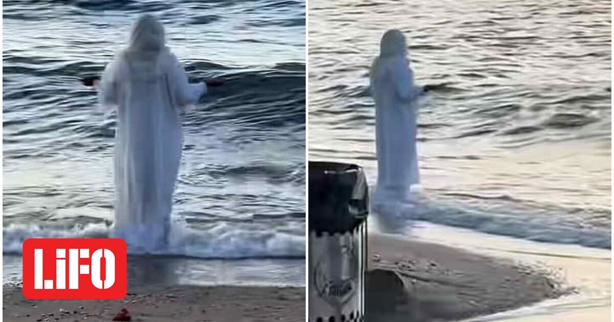 Βόλος: Viral στο TikTok η γυναίκα που στέκεται σε παραλία ντυμένη στα λευκά | LiFO