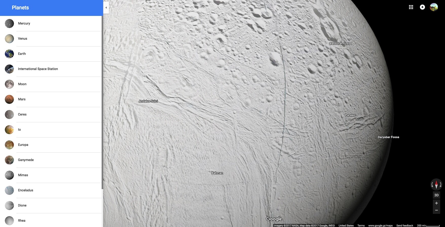 Ταξίδι στο διάστημα με το Google Maps | LiFO