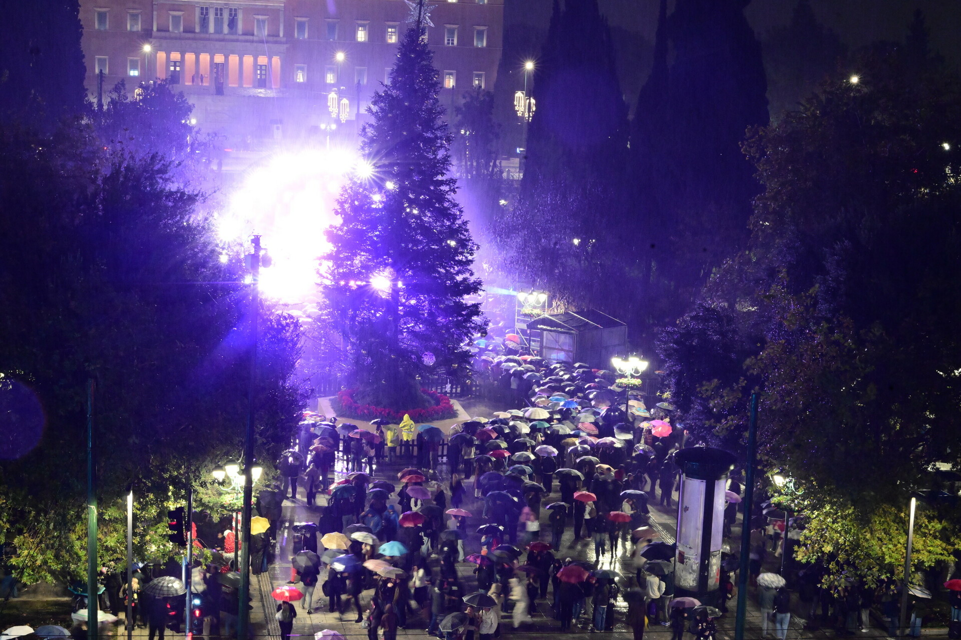 Φωταγωγήθηκε το χριστουγεννιάτικο δέντρο στην Αθήνα: Πλήθος κόσμου παρά ...